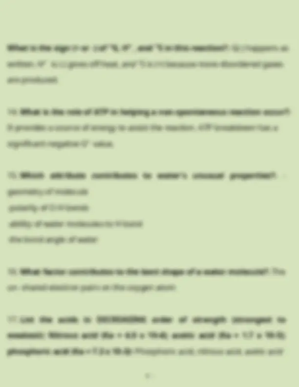CHEM 210 Biochemistry Module 2 Study Guide – Water, pH, Buffers, and ...