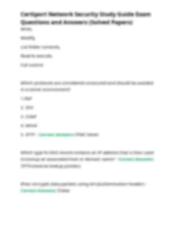 Certiport Network Security Study Guide Exam Questions and Answers ...