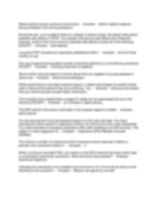 RPSGT- EXAM 3 QUESTIONS & ANSWER | Exams Nursing | Docsity