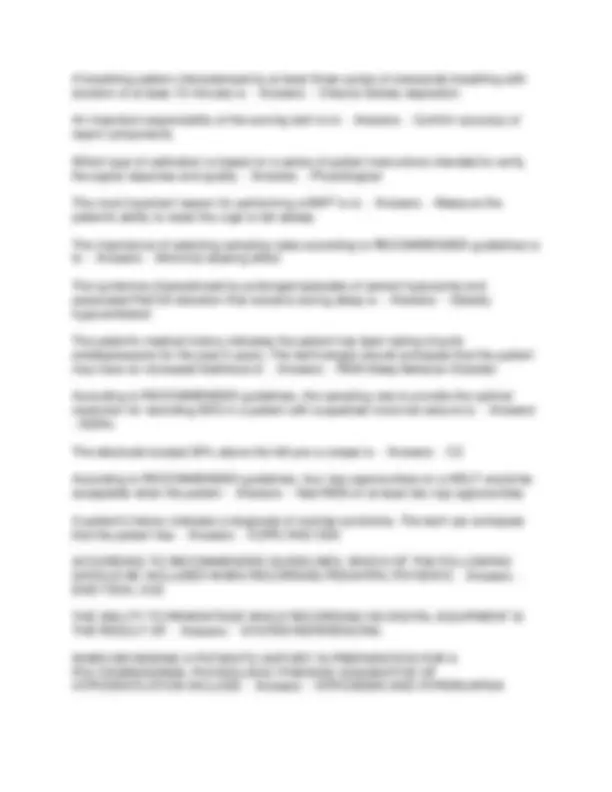 NEW RPSGT EXAM- STUDY GUIDE AND PRACTICE TEST | Exams Nursing | Docsity