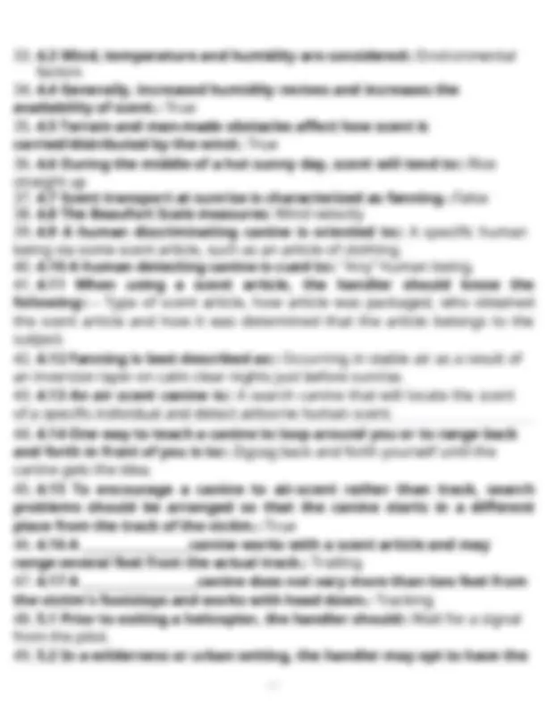 NASAR Canine SARTECH III study questions updated version /revised ...