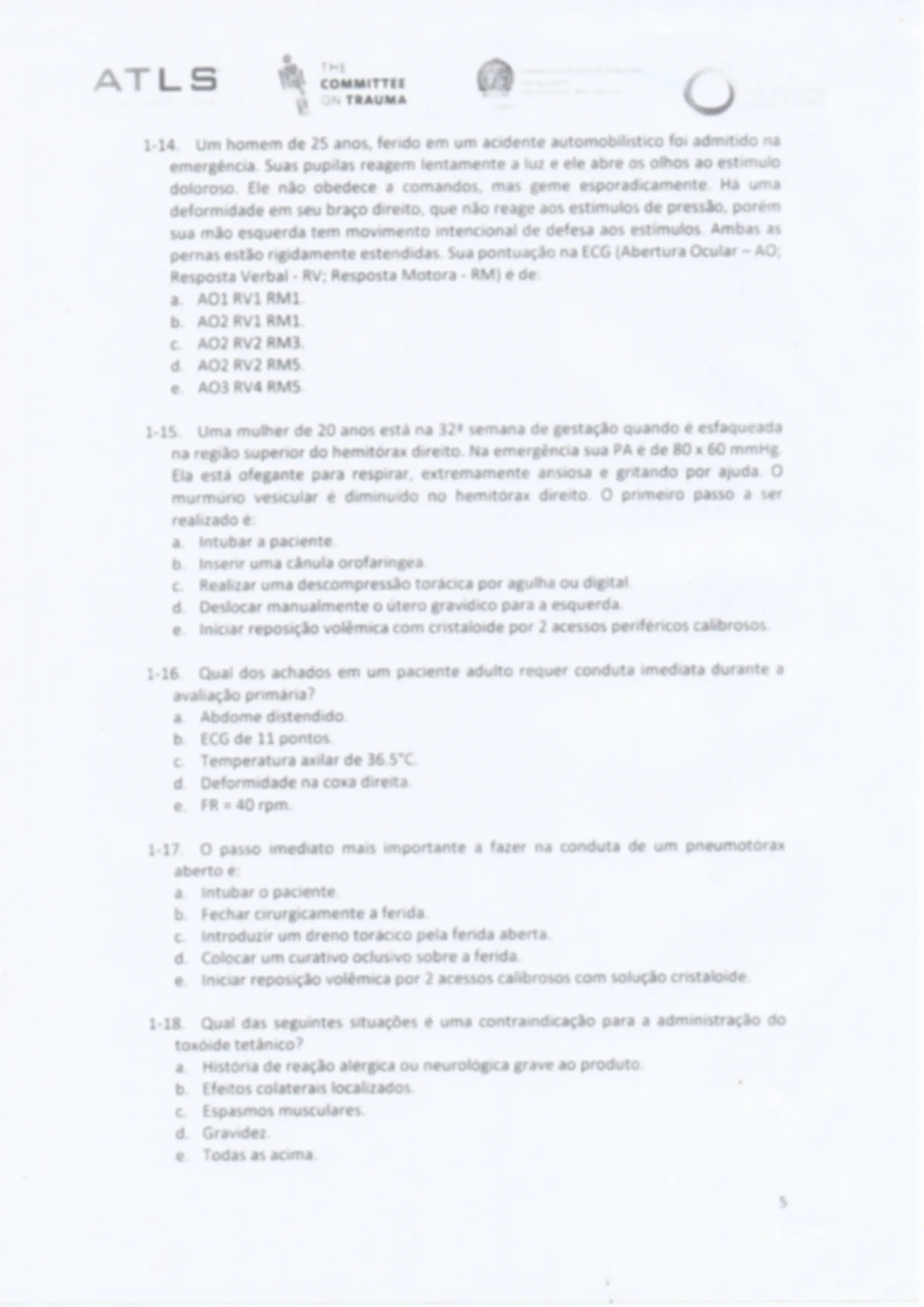 Atls edition 2025 atls | Resumos Traumatologia | Docsity