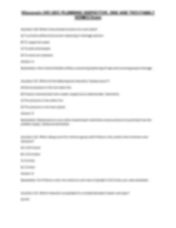 Wisconsin (WI) UDC PLUMBING INSPECTOR, ONE AND TWO FAMILY HOMES Exam ...