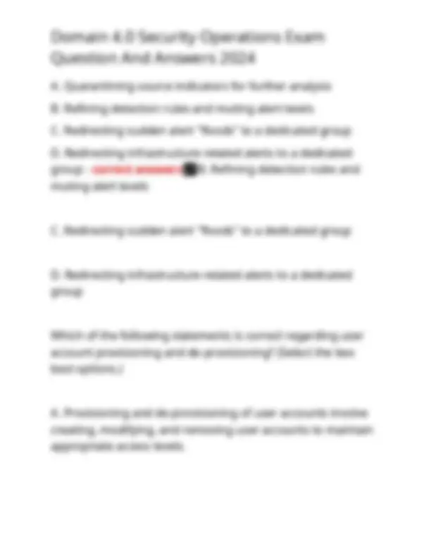 Domain 4.0 Security Operations Exam Question And Answers 2024 | Exams ...
