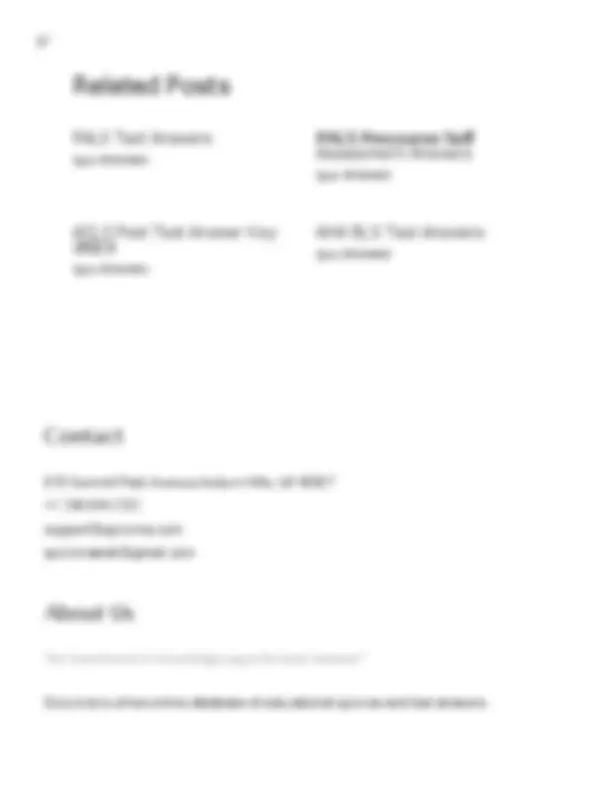 AHA ACLS PRECOURSE SELF ASSESSMENT ANSWERS | Exams Nursing | Docsity