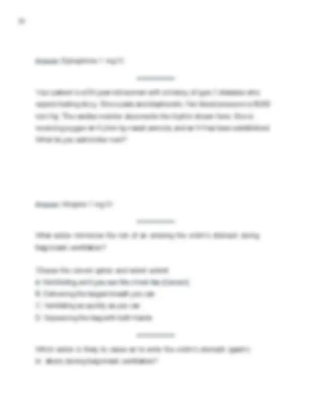 AHA ACLS PRECOURSE SELF ASSESSMENT ANSWERS | Exams Nursing | Docsity