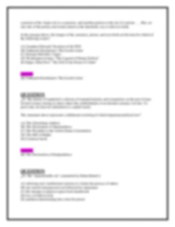 College American Literature CLEP Exam Questions and Verified Answers ...