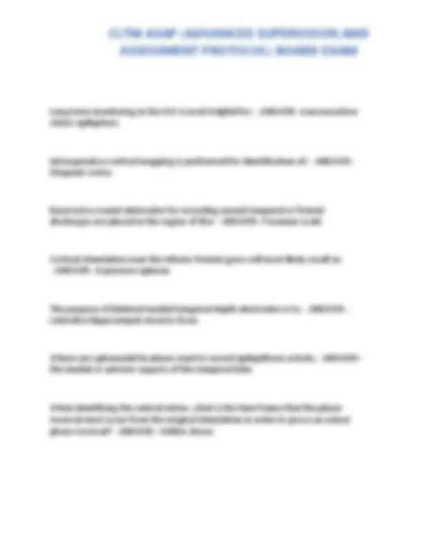 CLTM ASAP (ADVANCED SUPERVISION AND ASSESSMENT PROTOCOL) BOARD EXAM QUESTIONS AND ANSWERS ...