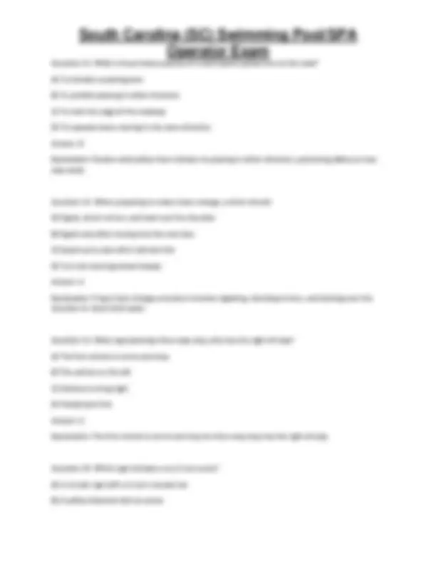 South Carolina Driving Exam Practice Questions | Exams Technology | Docsity