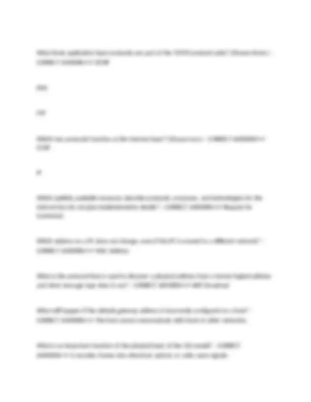 CCNA 1 Final Exam Questions With Correct Answers. | Exams Nursing | Docsity