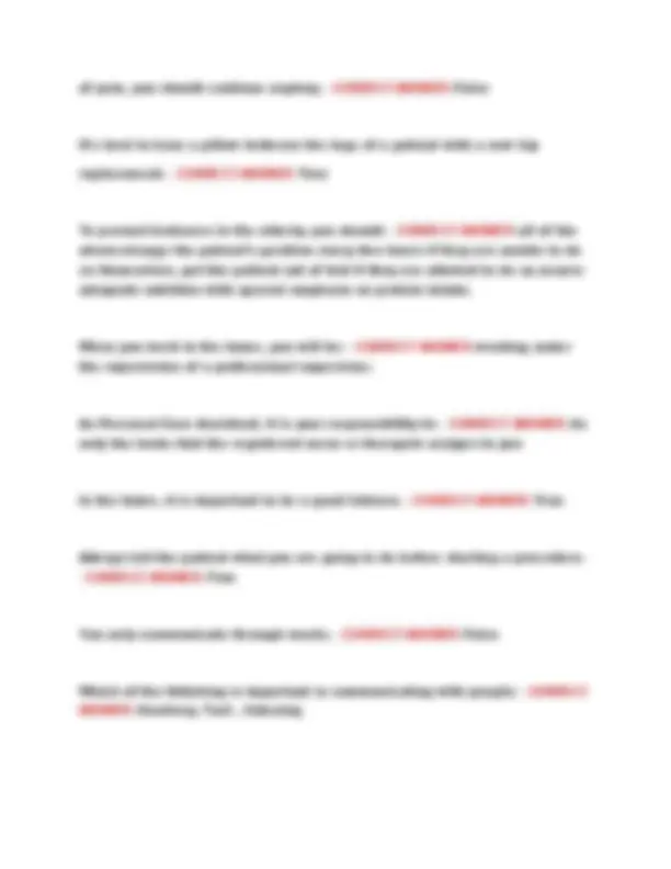 PCA COMPETENCY TEST.pdf | Exams Nursing | Docsity