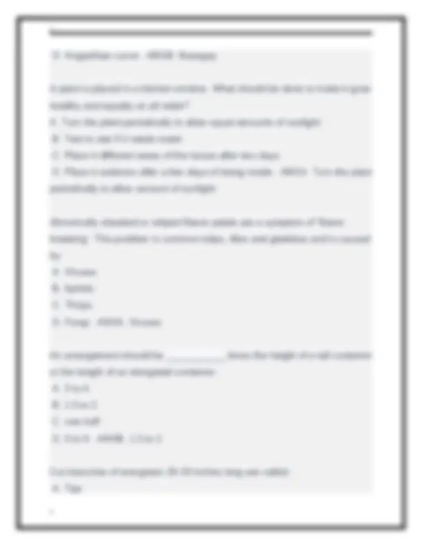 Floriculture Test Questions and Answers 2025-2026 | Exams Floriculture ...