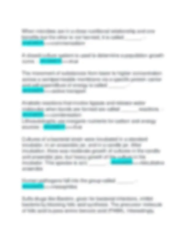 MICROBIOLOGY VERSION [II] EXAM QUESTIONS WITH COMPLETE SOLUTIONS ...