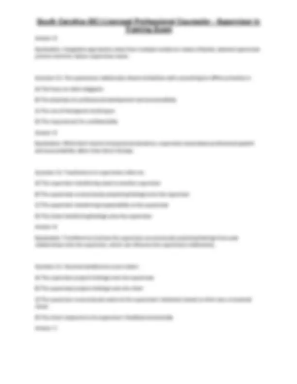 SC Licensed Professional Counselor - Supervisor in Training Exam: Q&A ...