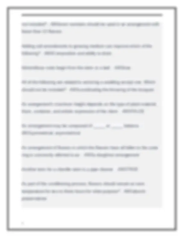 Floriculture Test Questions and Answers 2025-2026 | Exams Floriculture ...