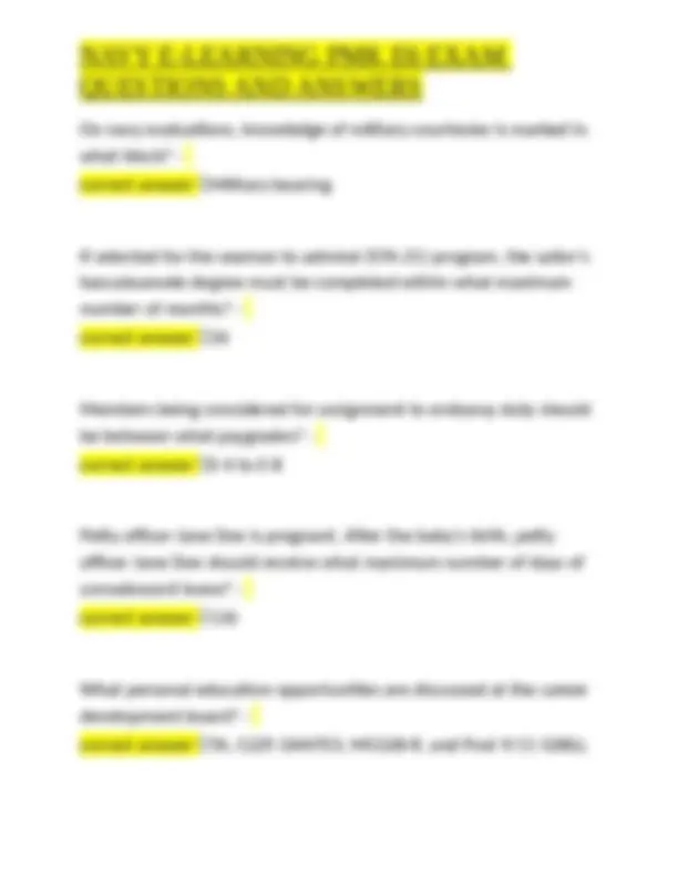 NAVY E-LEARNING PMK E6 EXAM QUESTIONS AND ANSWERS | Exams Military ...