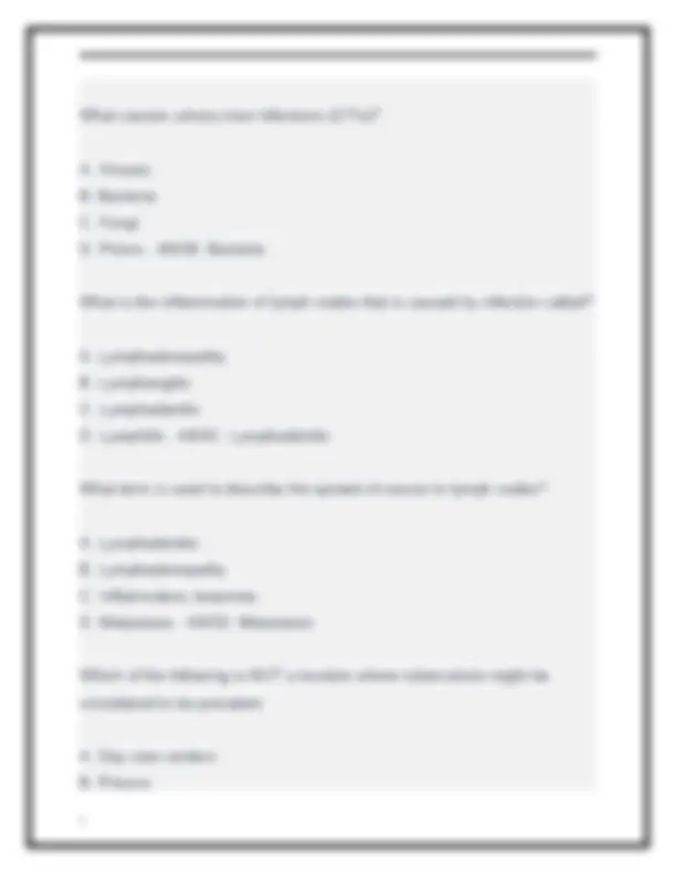 A&P Chapter 7 Quiz (The Lymphatic and Immune System) Questions and ...