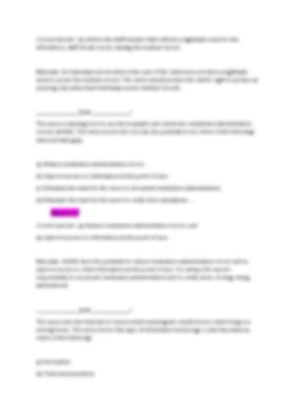 Nursing Practice Quizzes: Questions and Answers for Exam Preparation | Exams Nursing | Docsity