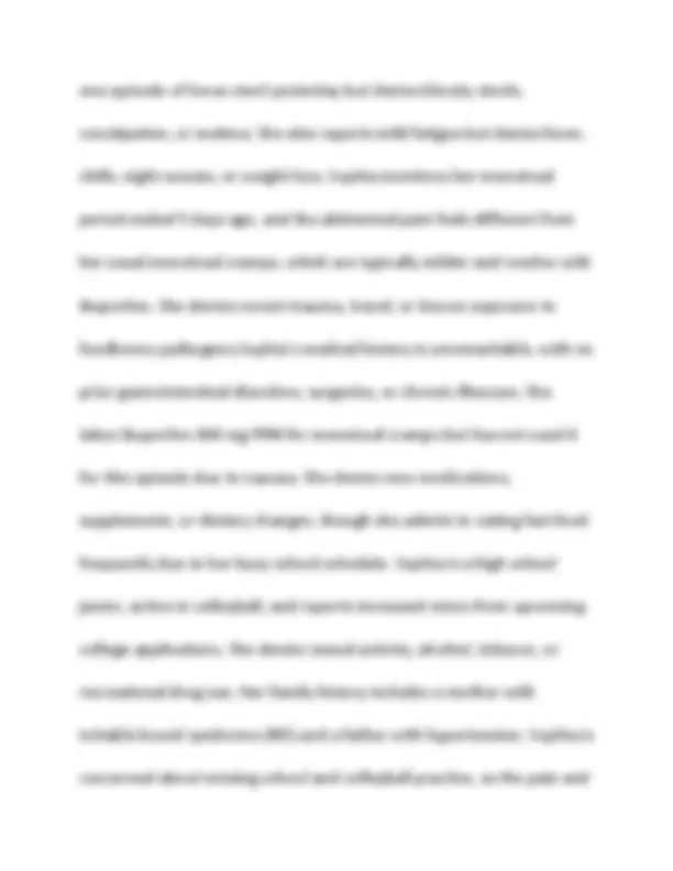 WEEK #10 I HUMAN CASE COMPREHESIVE CLINICAL CASE ANALYSIS FOR 17 YEAR ...