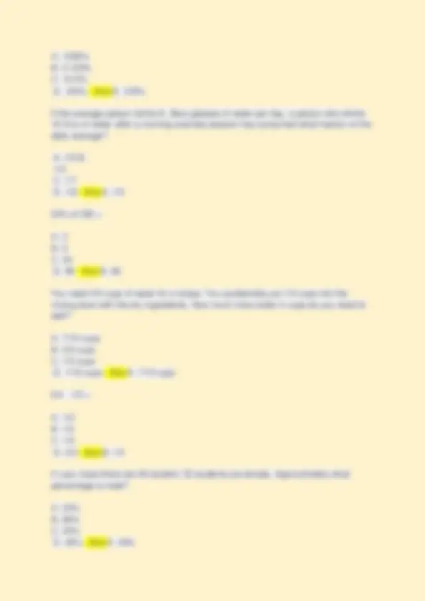 HESI A2- Math Practice WITH COMPLETE MULTIPLE verified QUESTIONS WITH ...