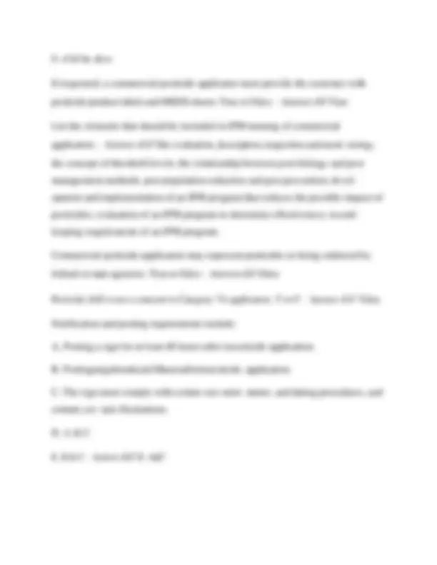 Michigan 7a Chapter 1 Legalities of General Pest Management Exam Questions and Correct Ans ...