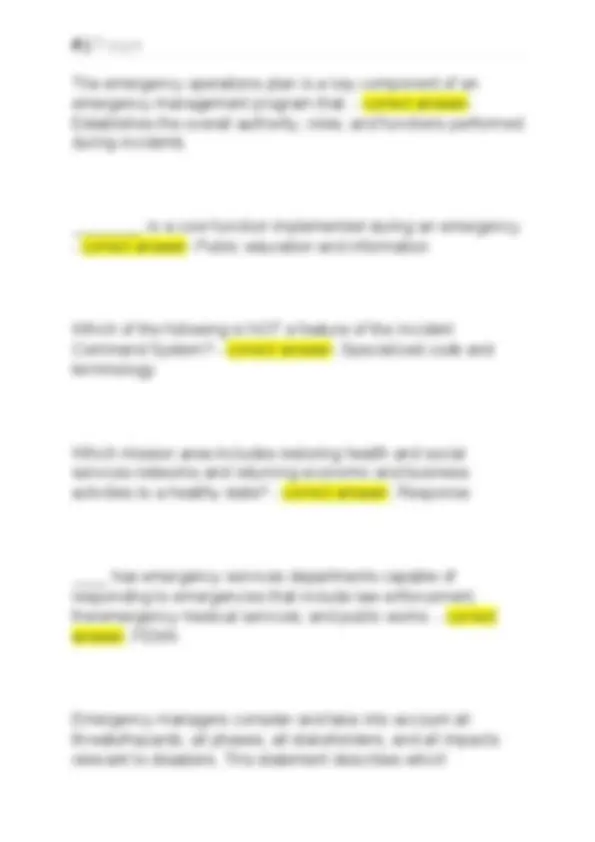 IS-230.E: FUNDAMENTALS OF EMERGENCY MANAGEMENT FINAL EXAM (FEMA ...