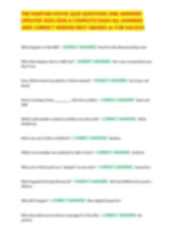 THE MARTIAN MOVIE QUIZ QUESTIONS AND ANSWERS UPDATED 2025/2026 A ...