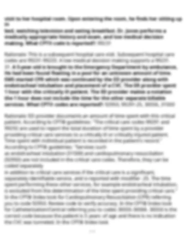 Chapter 19 Evaluation and Management Review Exam practice sample ...