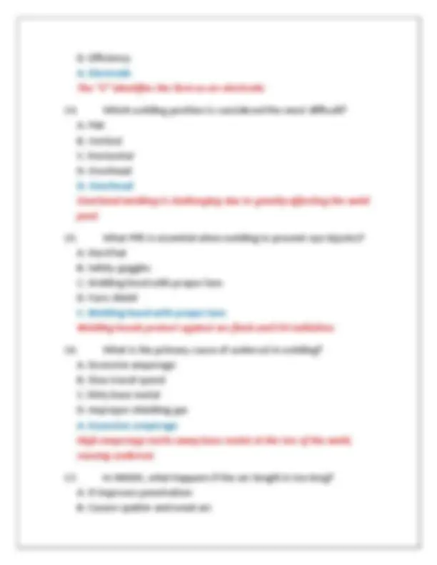 WELDING CONTRACTOR LICENSE PRACTICE EXAM QUESTIONS AND CORRECT ANSWERS ...