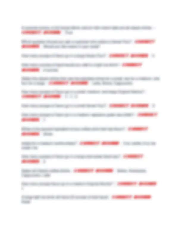 7 brew barista test [ACTUAL EXAM] LATEST VERSION [QUESTIONS AND ANSWERS ...