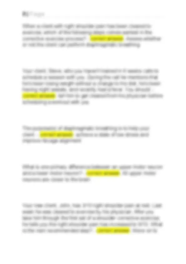 ISSA CORRECTIVE EXERCISE FINAL EXAM 2025 UPDATED EXAM WITH VERIFIED ...