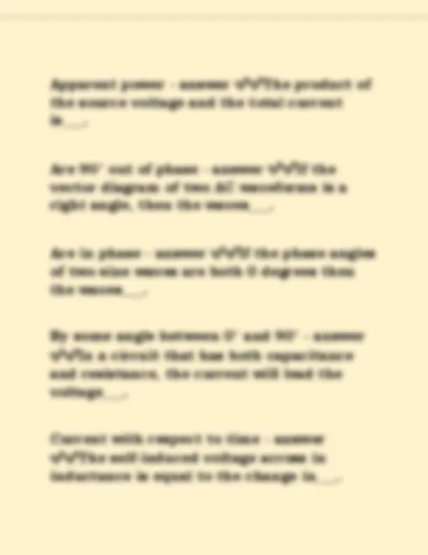 Level 2 Module 1 Alternating Currents exam.pdf | Exams Nursing | Docsity