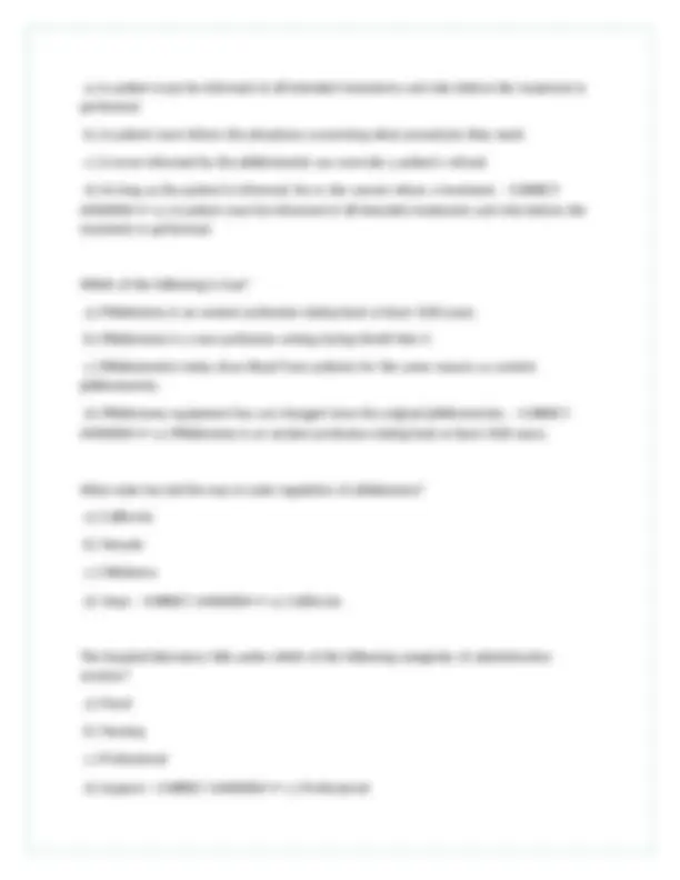 Phlebotomy Practice Test Questions With 100% Complete Solutions | Exams ...