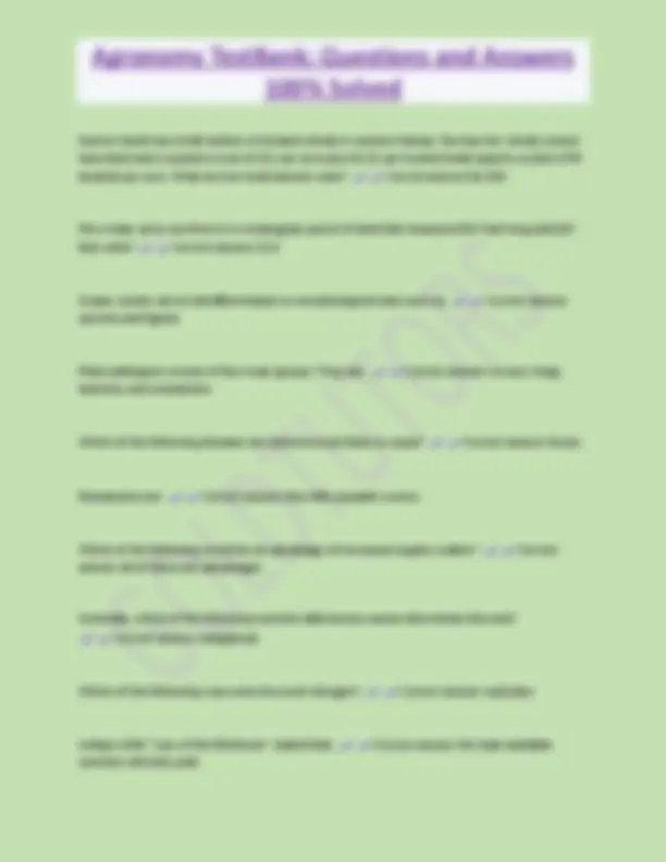 Agronomy Test Bank: Questions and Answers for Crop and Soil Science ...