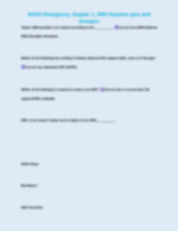 AAOS Emergency, chapter 1, EMS Systems quiz and Answers | Exams Nursing ...