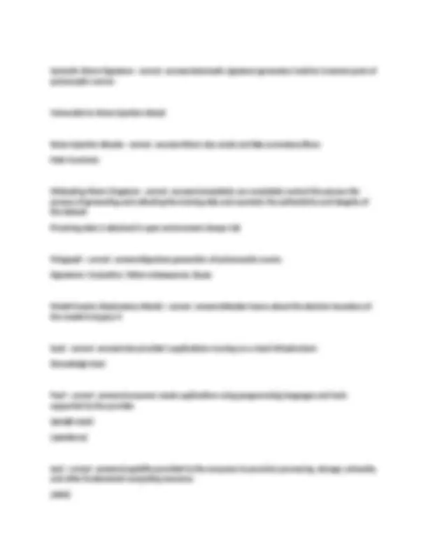 CS6262 Final Exam with correct answers | Exams Nursing | Docsity