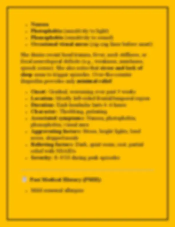 Migraine Case Study: Diagnosis and Treatment Plan | Exams Integrated ...