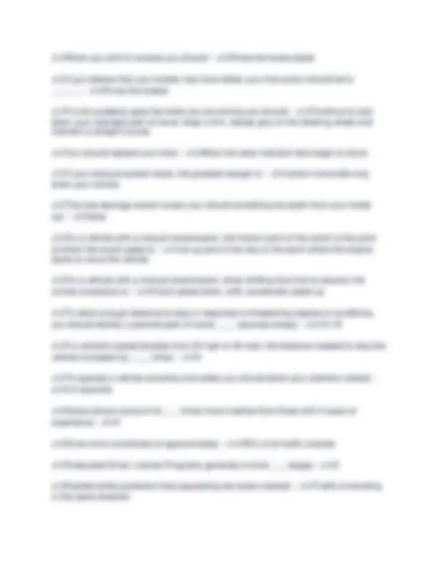 AAA DRIVER'S ED EVALUATION EXAMS QUESTIONS AND ANSWERS GUARANTEE A+ ...