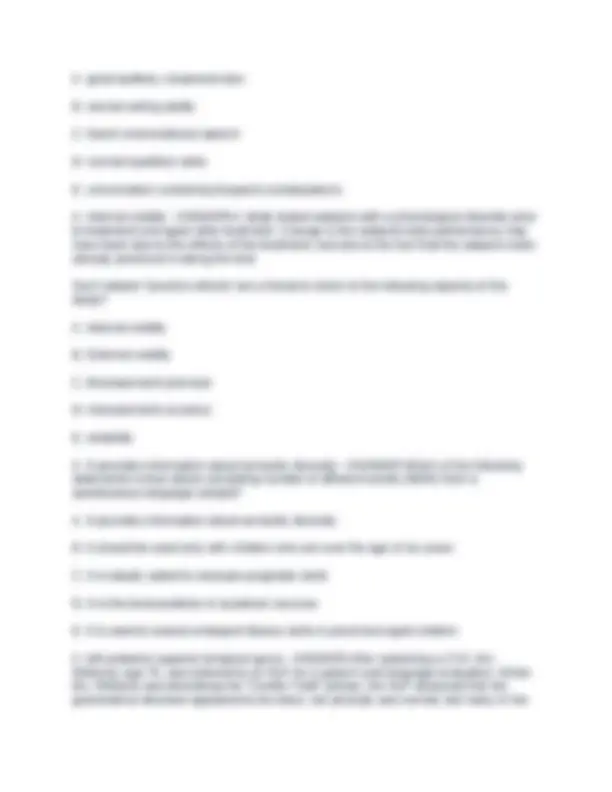 SLP Praxis Exam Practice Questions | Exams Advanced Education | Docsity