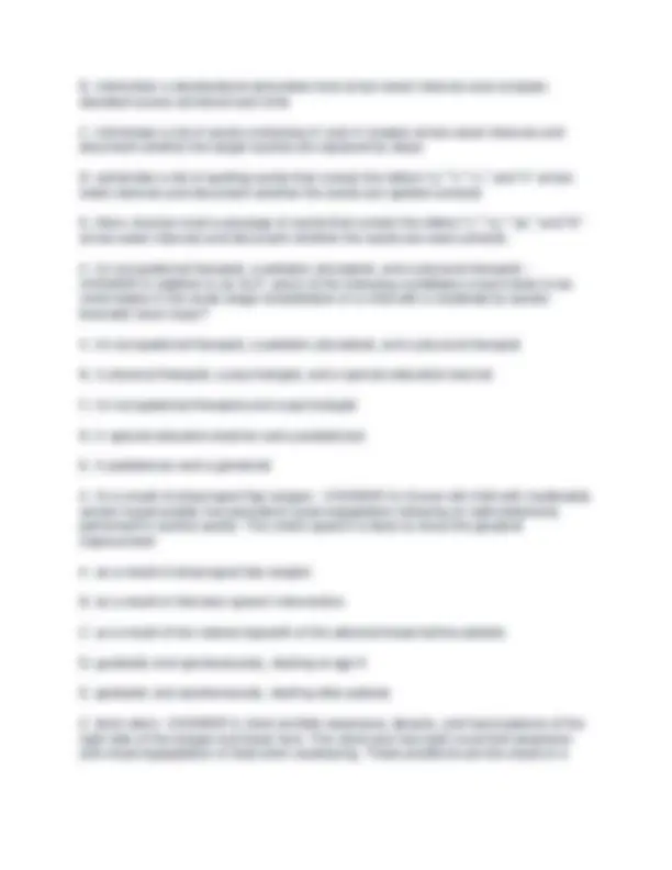 SLP Praxis Exam Practice Questions | Exams Advanced Education | Docsity