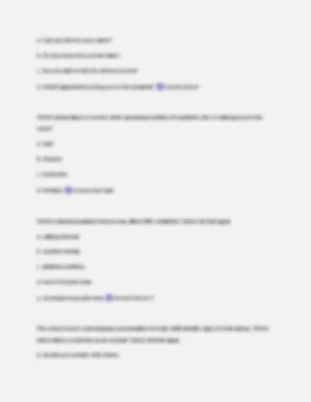 Jarvis: Chapter 9 General Survey and Measurement- Questions & Answers | Exams Nursing | Docsity