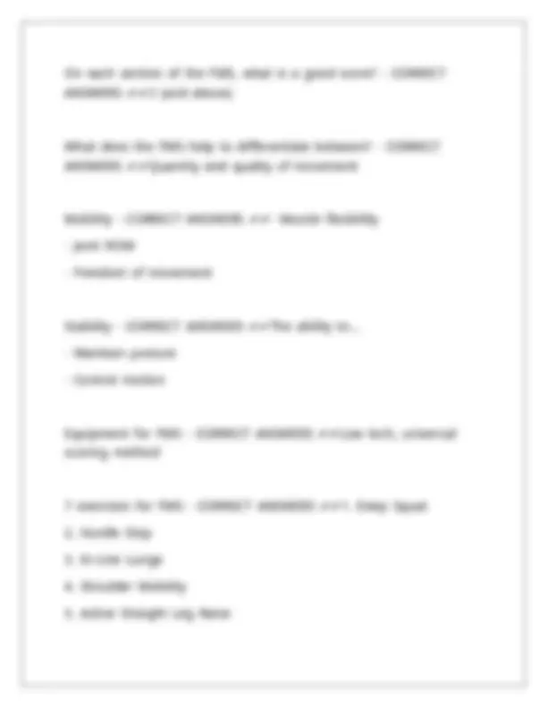 Functional Movement Screen (FMS) exam questions with answers | Exams ...