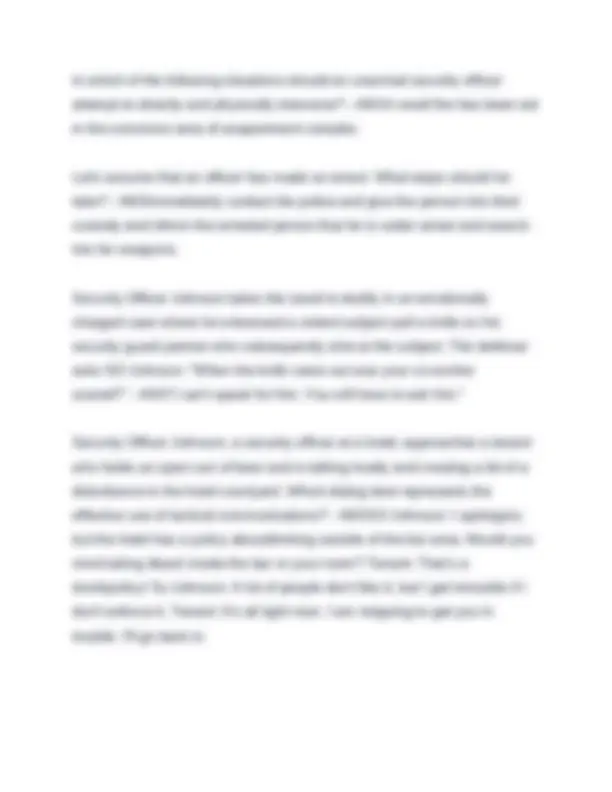 UNARMED SECURITY CERTIFICATION EXAM LATEST EDITION 2025-2026 QUESTIONS ...