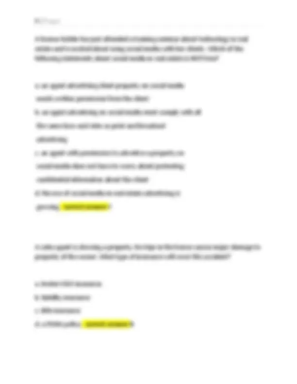 TEXAS REAL ESTATE NATIONAL EXAM TEST PREP MULTIPLE CHOICE 2025 ...