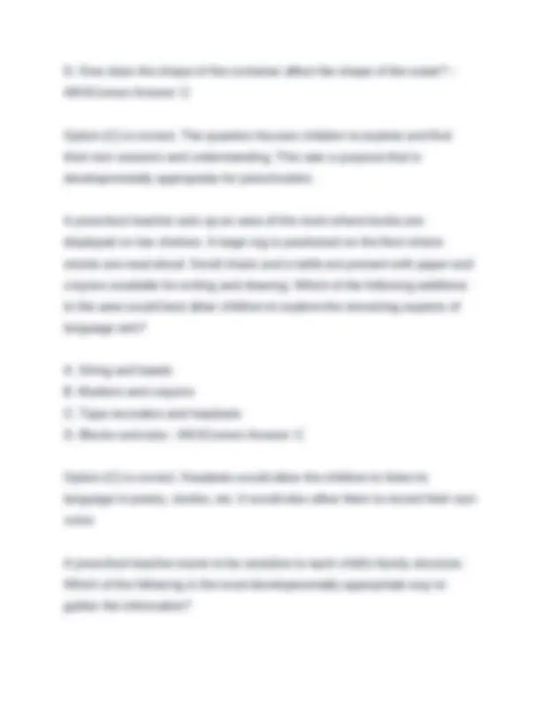 Education of Young Children Practice Test: Questions & Answers (Latest ...