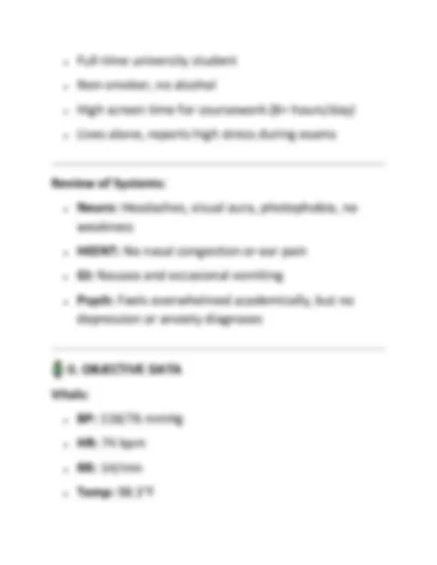 Migraine with Aura: Complete i-Human Case Study with SOAP Note ...
