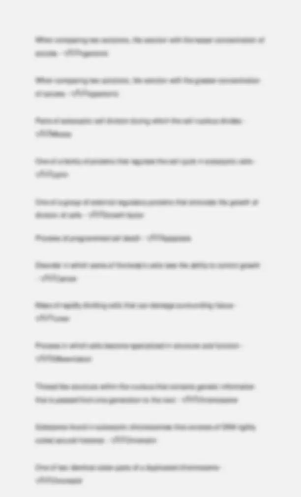 Honors Biology Semester 1 Final Exam – Ultimate Review Guide 2025/2026 | Exams Nursing | Docsity