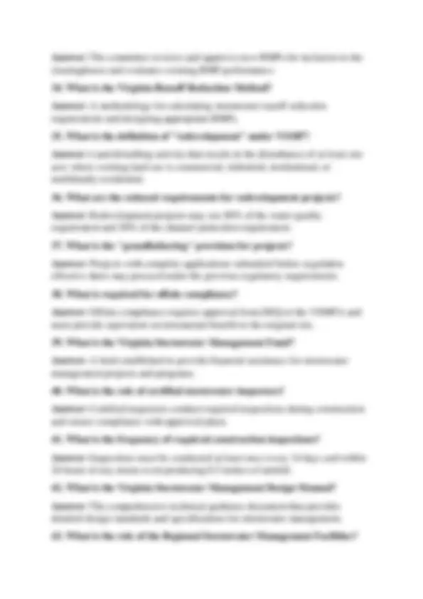 VIRGINIA DEQ SWM PLAN REVIEWER CERTIFICATION EXAM QUESTIONS AND ...