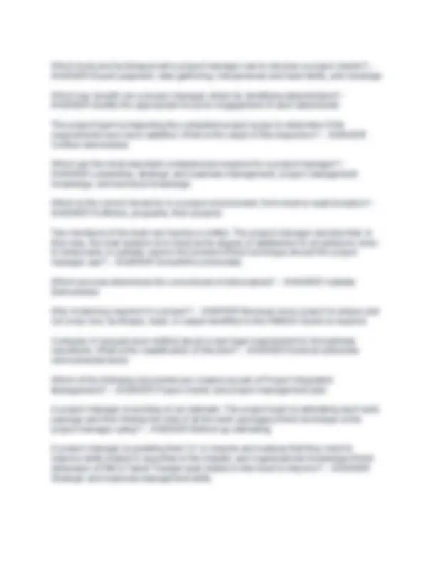 CAPM - EXAM QUESTIONS AND ANSWERS | Exams Advanced Education | Docsity