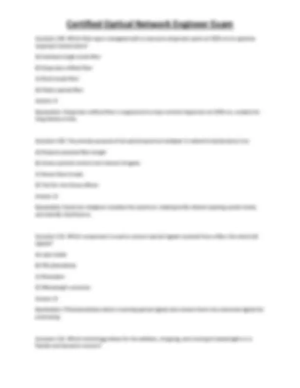 Certified Optical Network Engineer Exam Questions | Exams Technology | Docsity